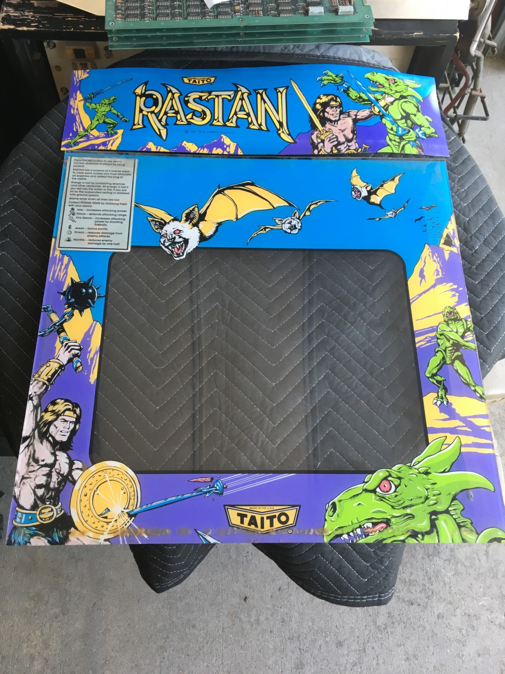 SOLD - PARTS - Taito Rastan Marquee and Bezel - $55 Shipped | Museum of ...