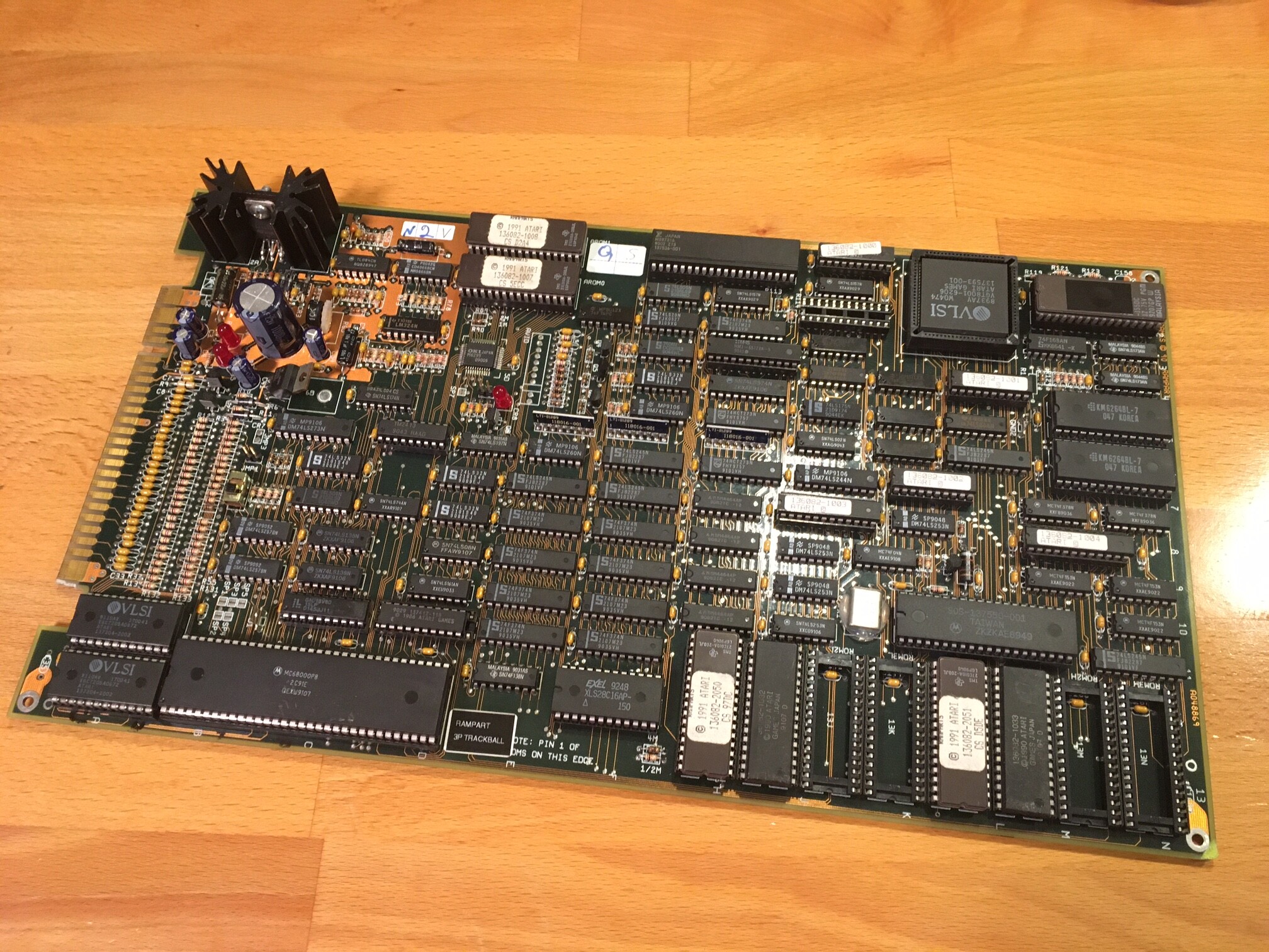 SOLD - PARTS - Atari Rampart 3 Player Trackball PCB | Museum of the ...